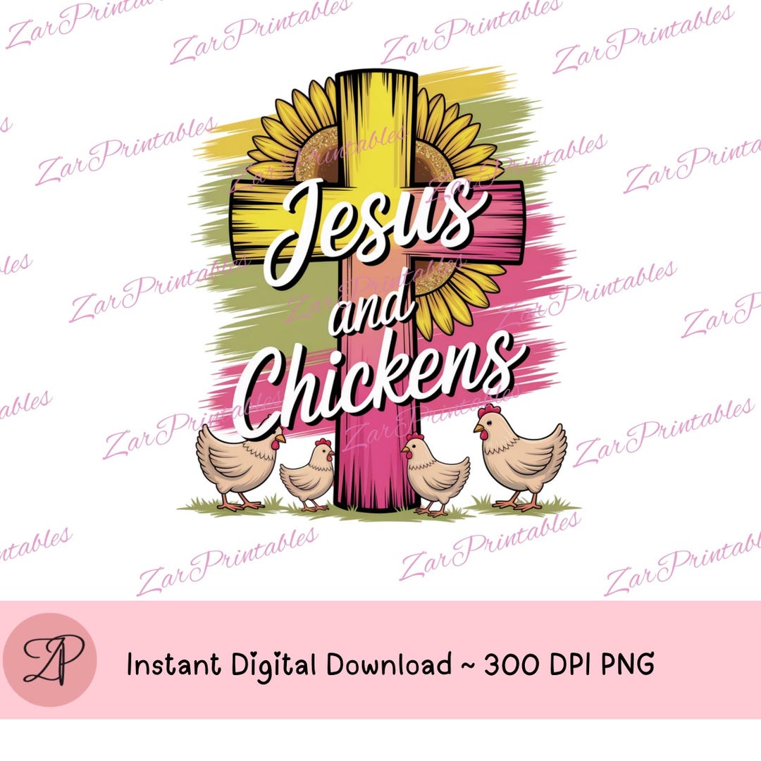 Jesus and Chickens PNG, Chicken Lover Digital Design, Jesus Lover Png ...