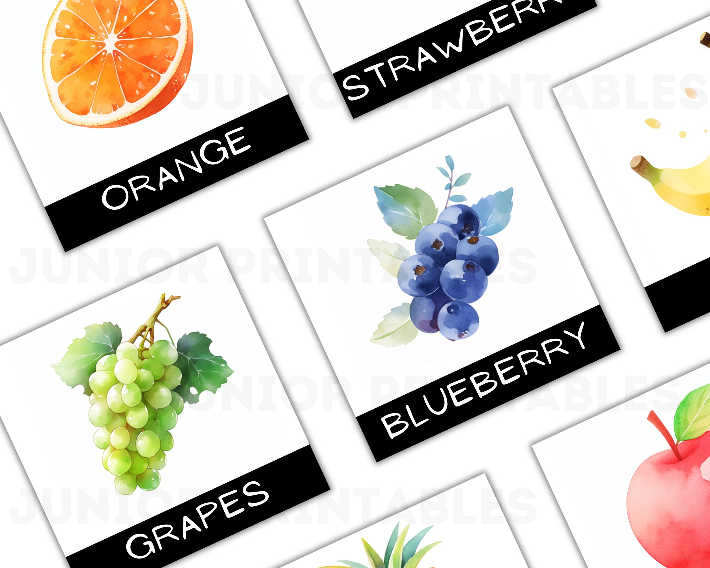 20 Fruit Flash Cards | Flashcards for Kids | Pre-school Cards ...