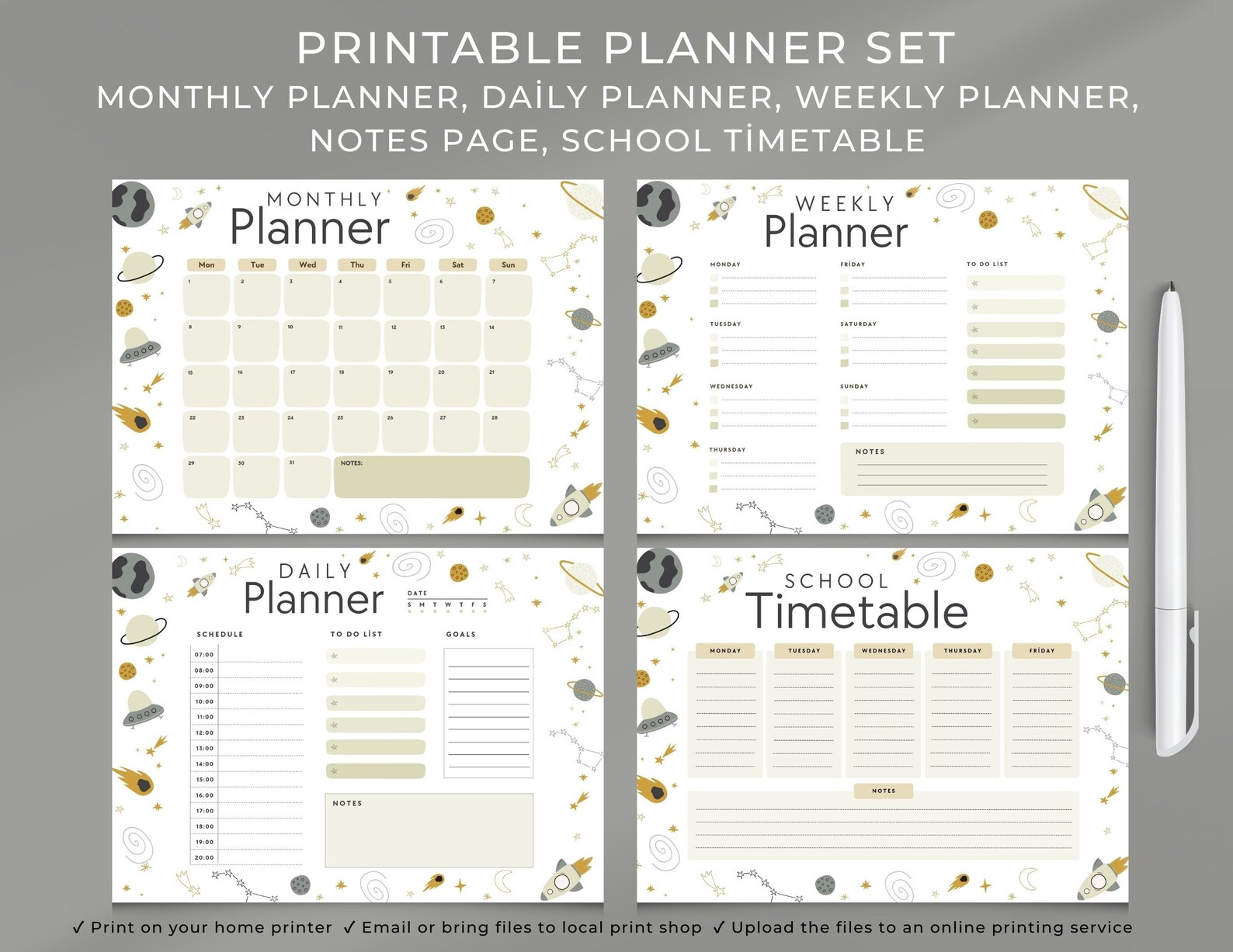Digital Planner Set for Children School Planner Weekly - Etsy