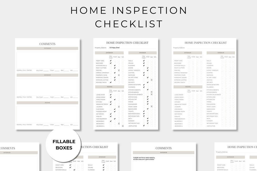 Home Inspection Checklist, Editable Checklist, House Inspection ...
