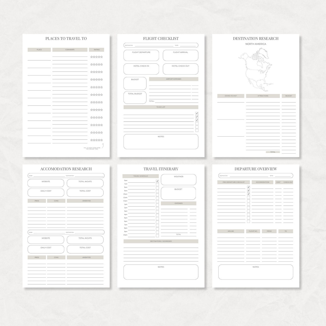 Editable Holiday Travel Planner, Printable Template, Vacation Organiser ...