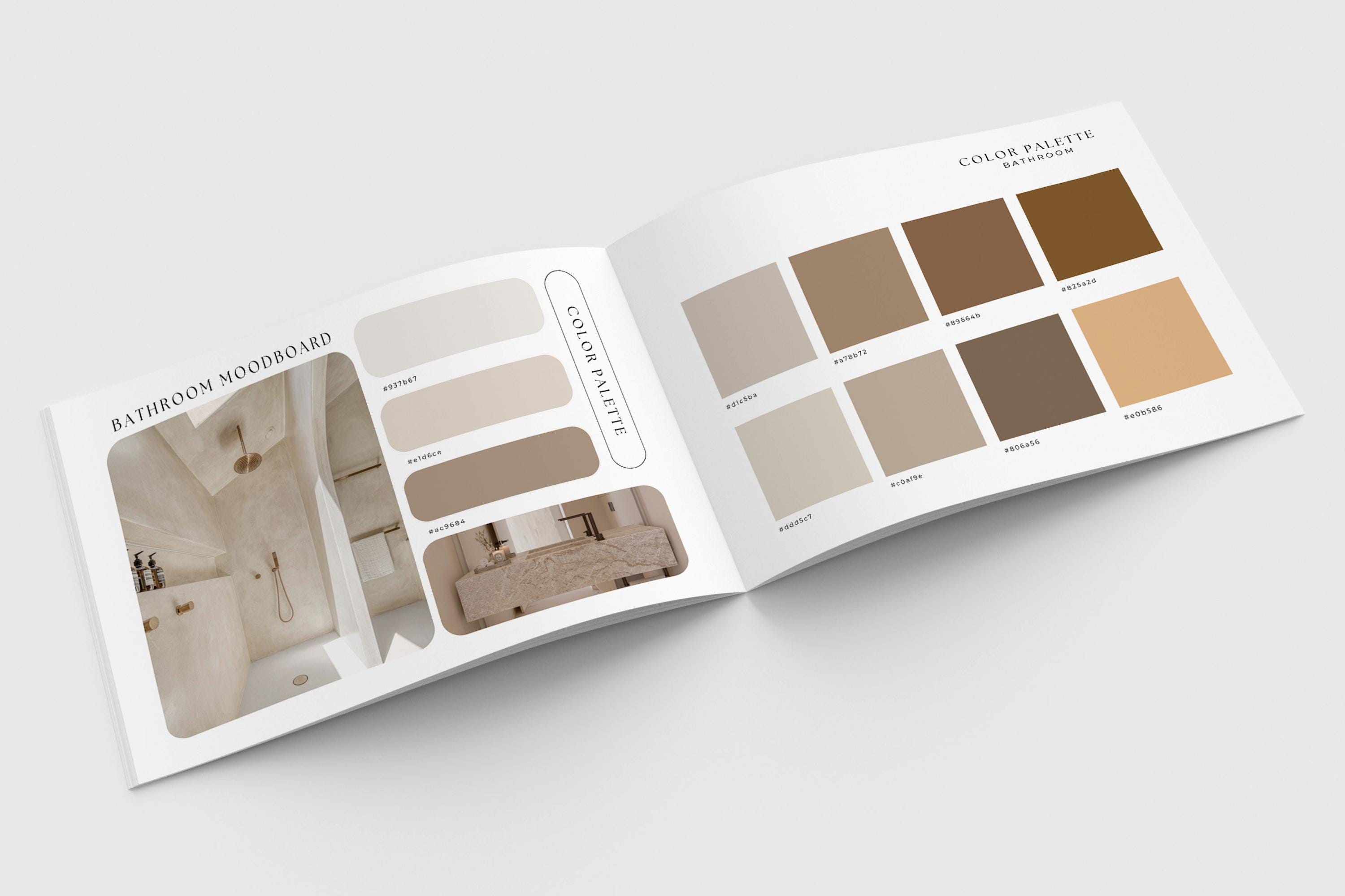 Colour Palette Mood Board Kit, Interior Design Presentation, Editable ...
