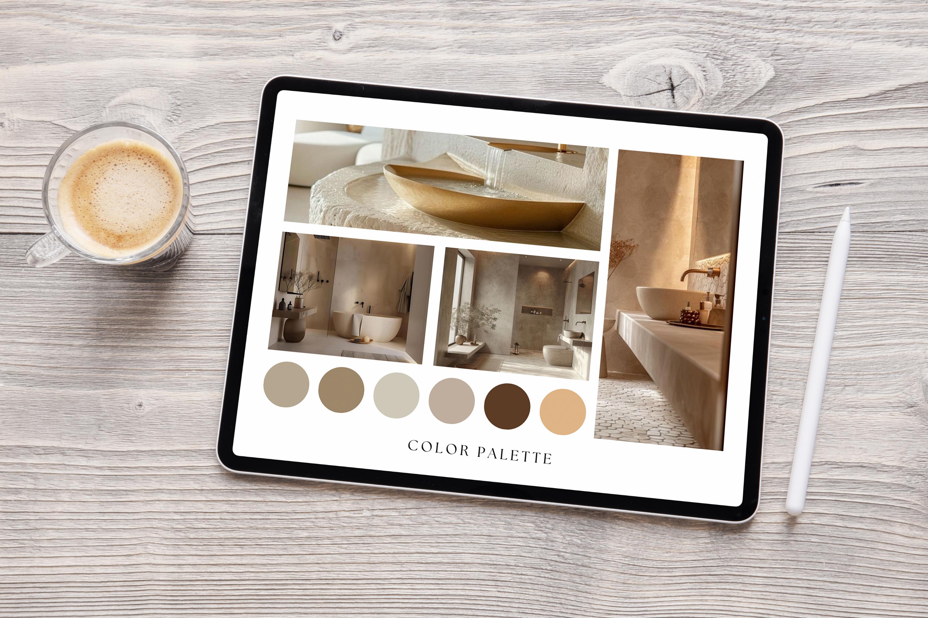 Colour Palette Mood Board Kit, Interior Design Colour Trend, House ...