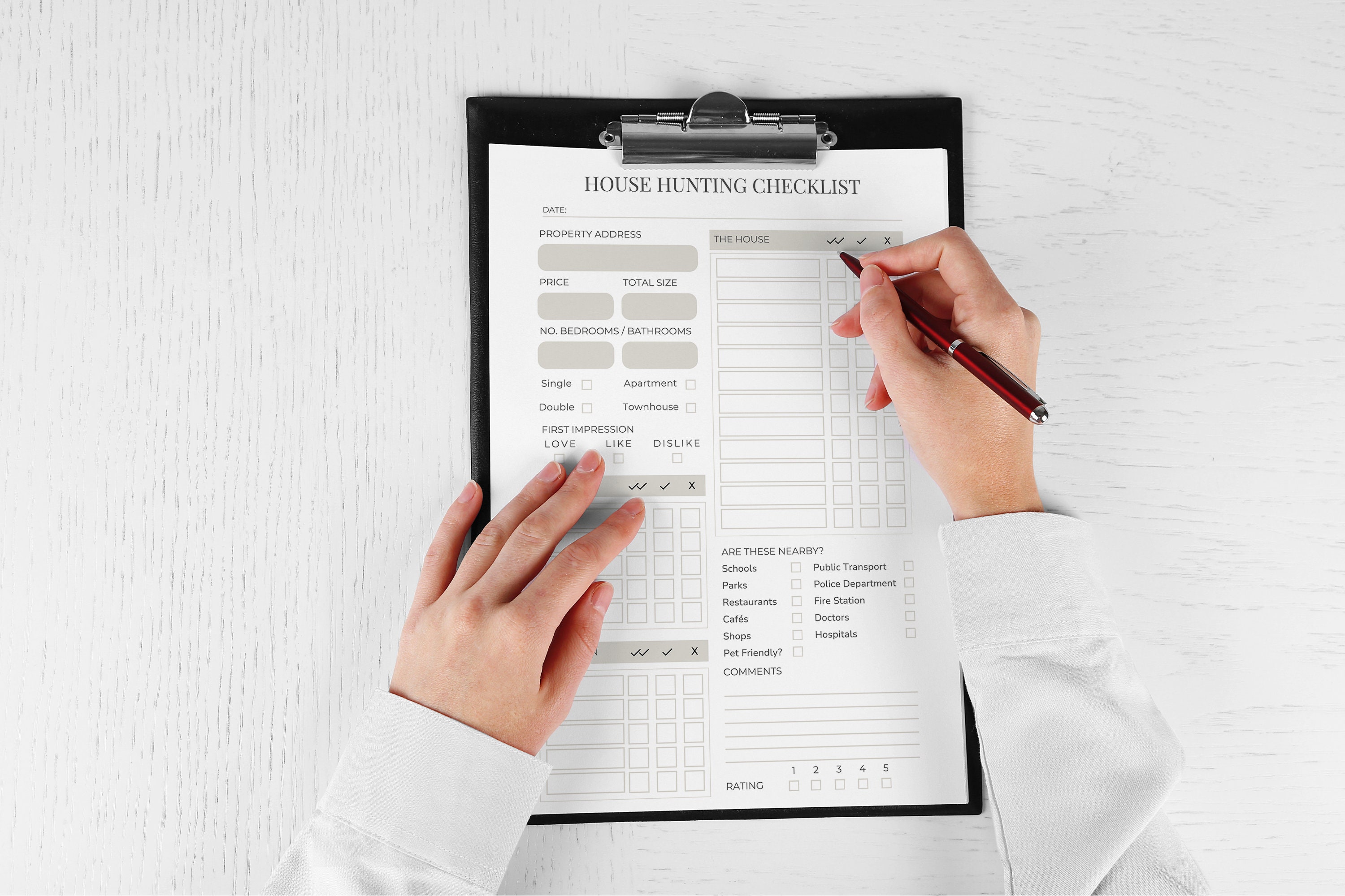 House Hunting Checklist, Editable Checklist, House Hunting Template ...