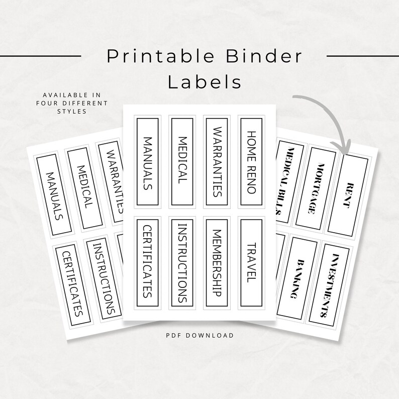 Printable Binder Labels, Binder Covers, Binder Spines, File System ...