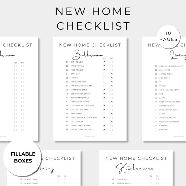 Decor New Home Checklist - Etsy