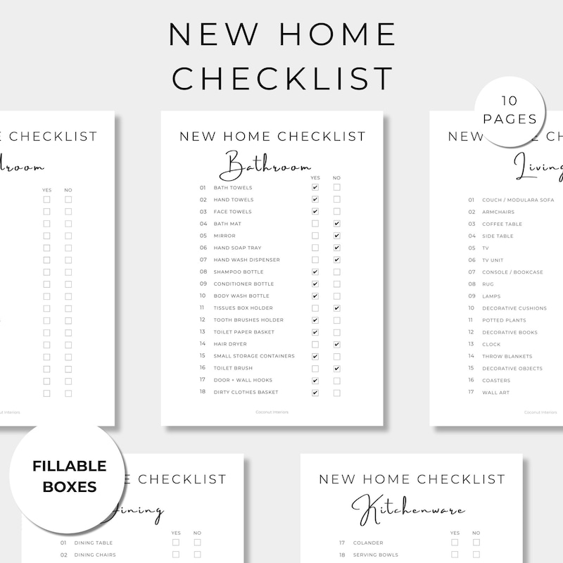 Decor New Home Checklist - Etsy