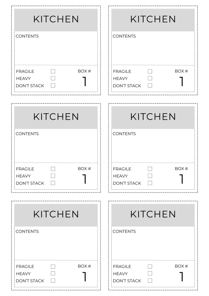 Moving Box Label Printables, Moving Organisation, Moving Labels ...