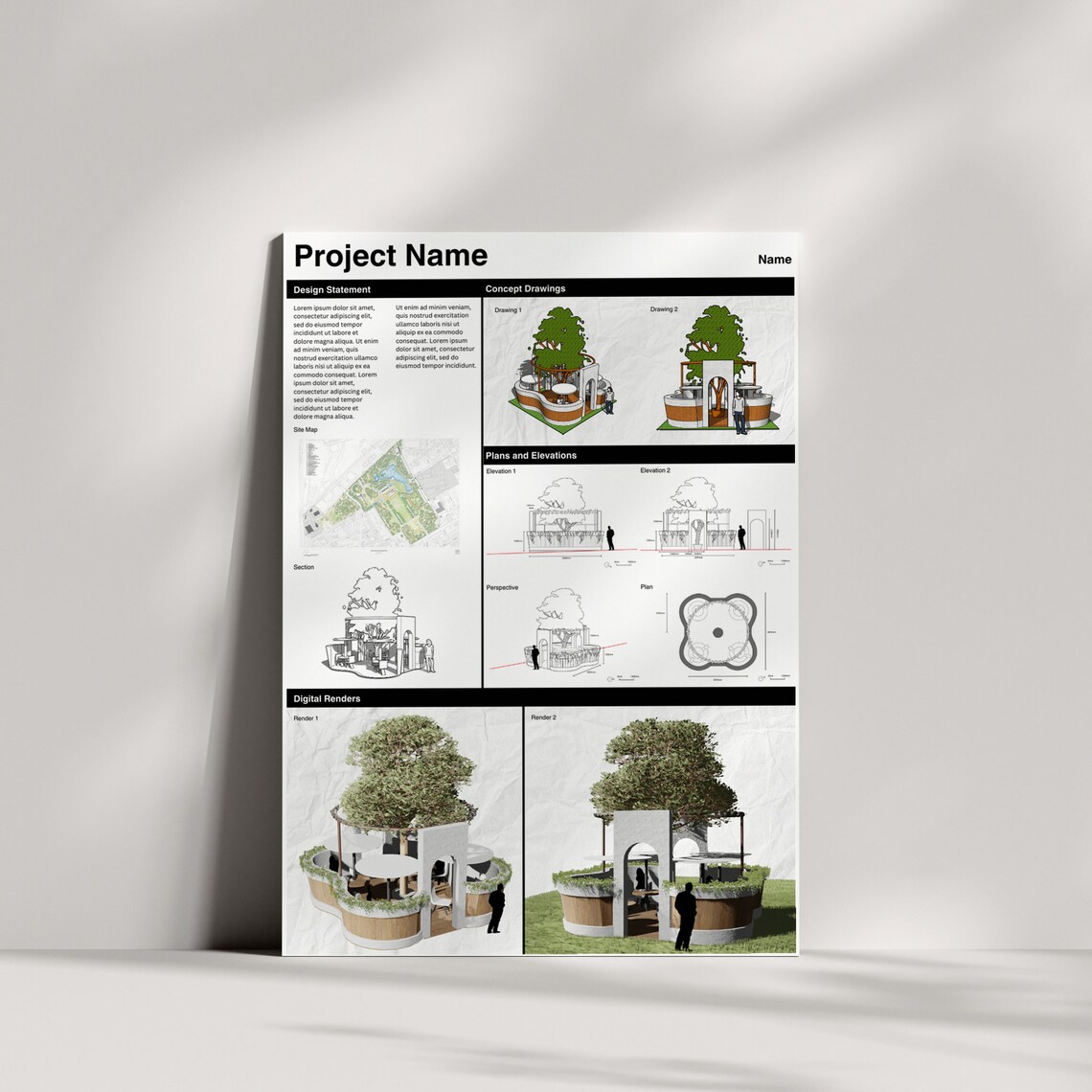 Architectural Presentation Boards, Drawing Boards, Canva Presentation ...