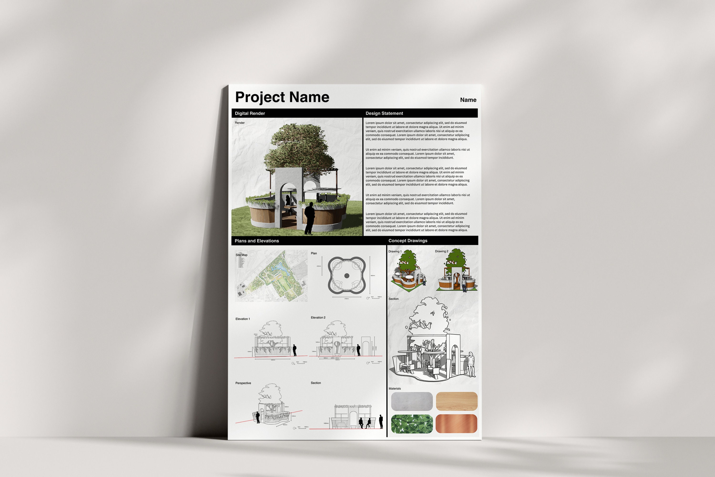 Architectural Presentation Boards, Drawing Boards, Canva Presentation ...