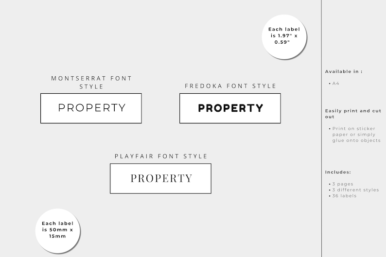 Printable Household Labels, Document Box Tabs Labels, Household Filing ...