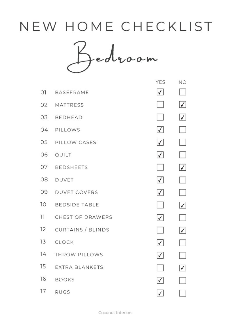 New Home Checklist, Editable Home Checklist, Home Shopping Checklist ...