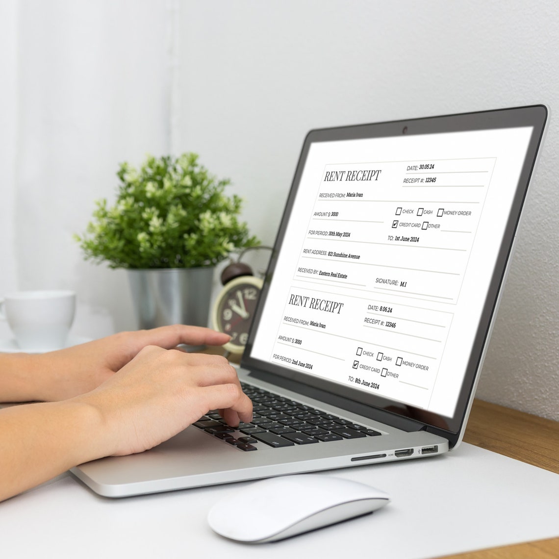 Rent Receipt, Printable Template, Property Management Receipt, Landlord ...