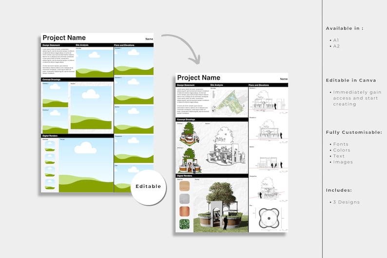 Architectural Presentation Boards, Drawing Boards, Canva Presentation ...