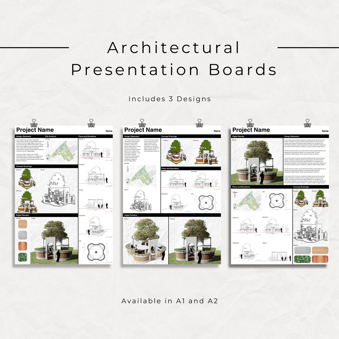 Architectural Presentation Boards, Drawing Boards, Canva Presentation ...
