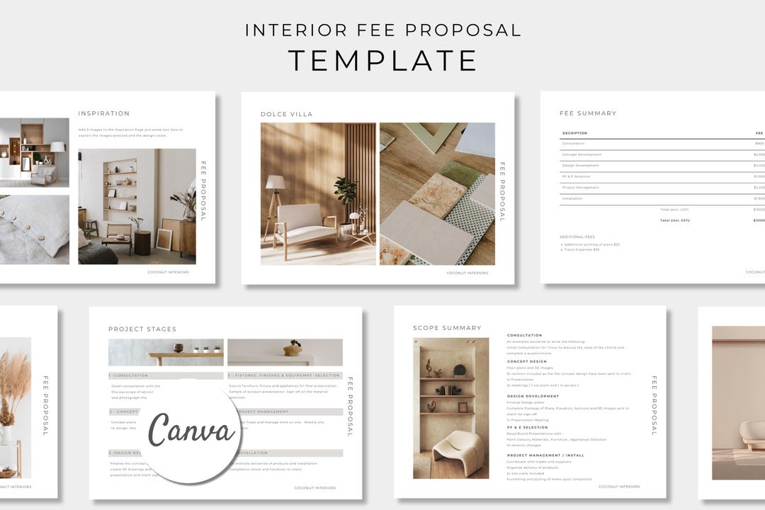 Interior Fee Proposal Template, Client Presentation Schedule, Project ...