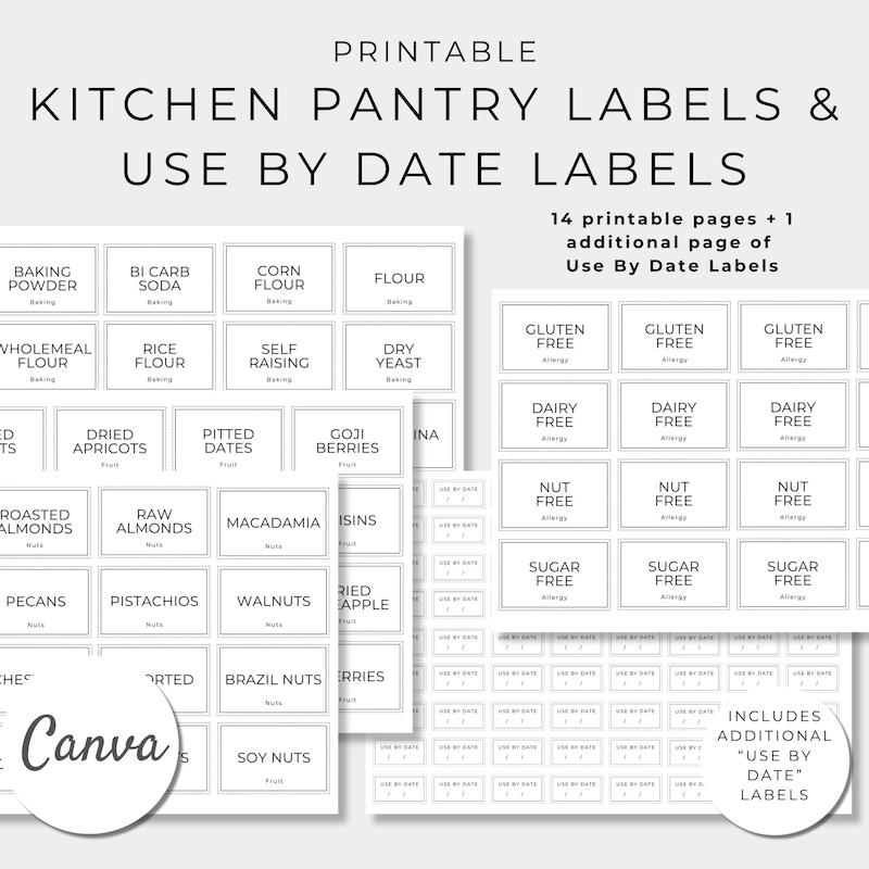 Kitchen Jar Label Bundles - Etsy
