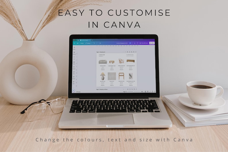 Interior Design Furniture Shopping List, Editable Canva Template, Finishes and Fixtures Schedule ...