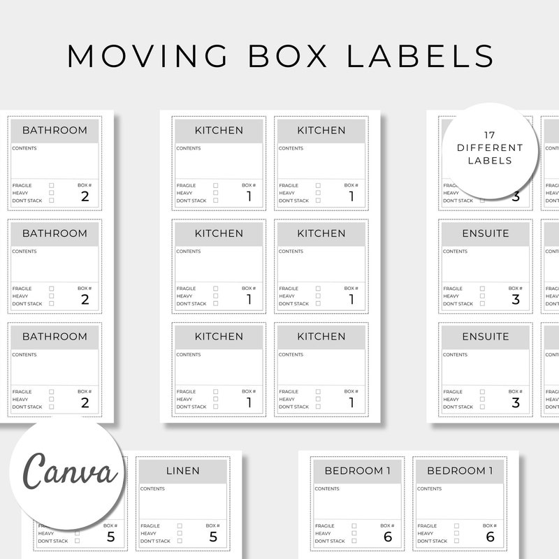 Moving Box Labels - Etsy New Zealand