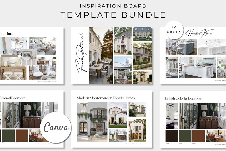 Interior Design Moodboard Kit, Canva Inspiration Board Templates ...
