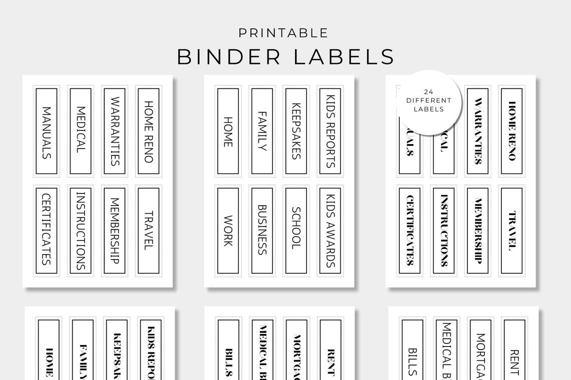 Printable Binder Labels, Binder Covers, Binder Spines, File System ...