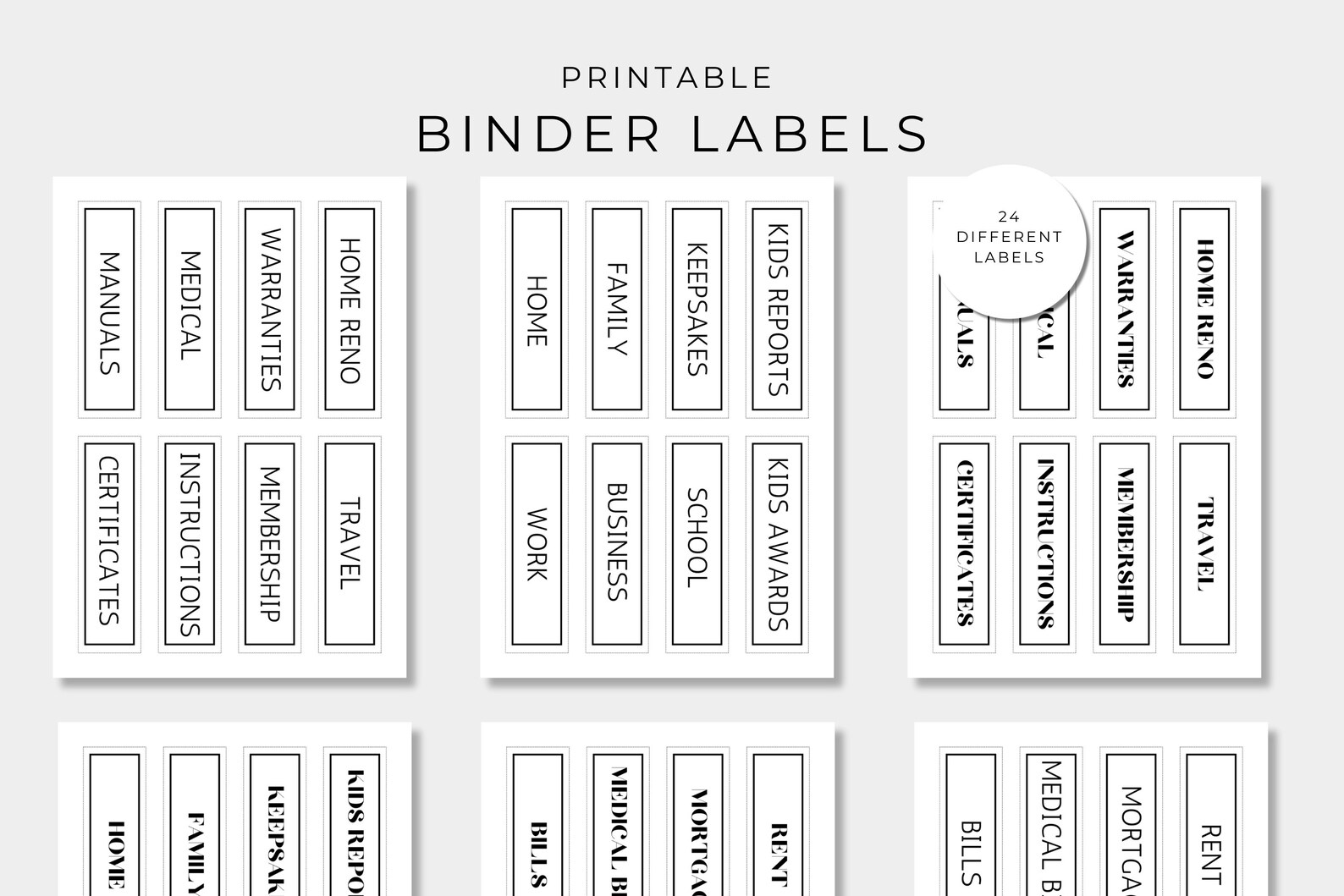 Printable Binder Labels, Binder Covers, Binder Spines, File System ...