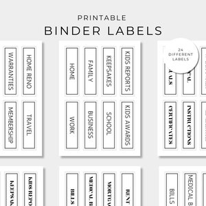 Printable Binder Labels, Binder Covers, Binder Spines, File System ...