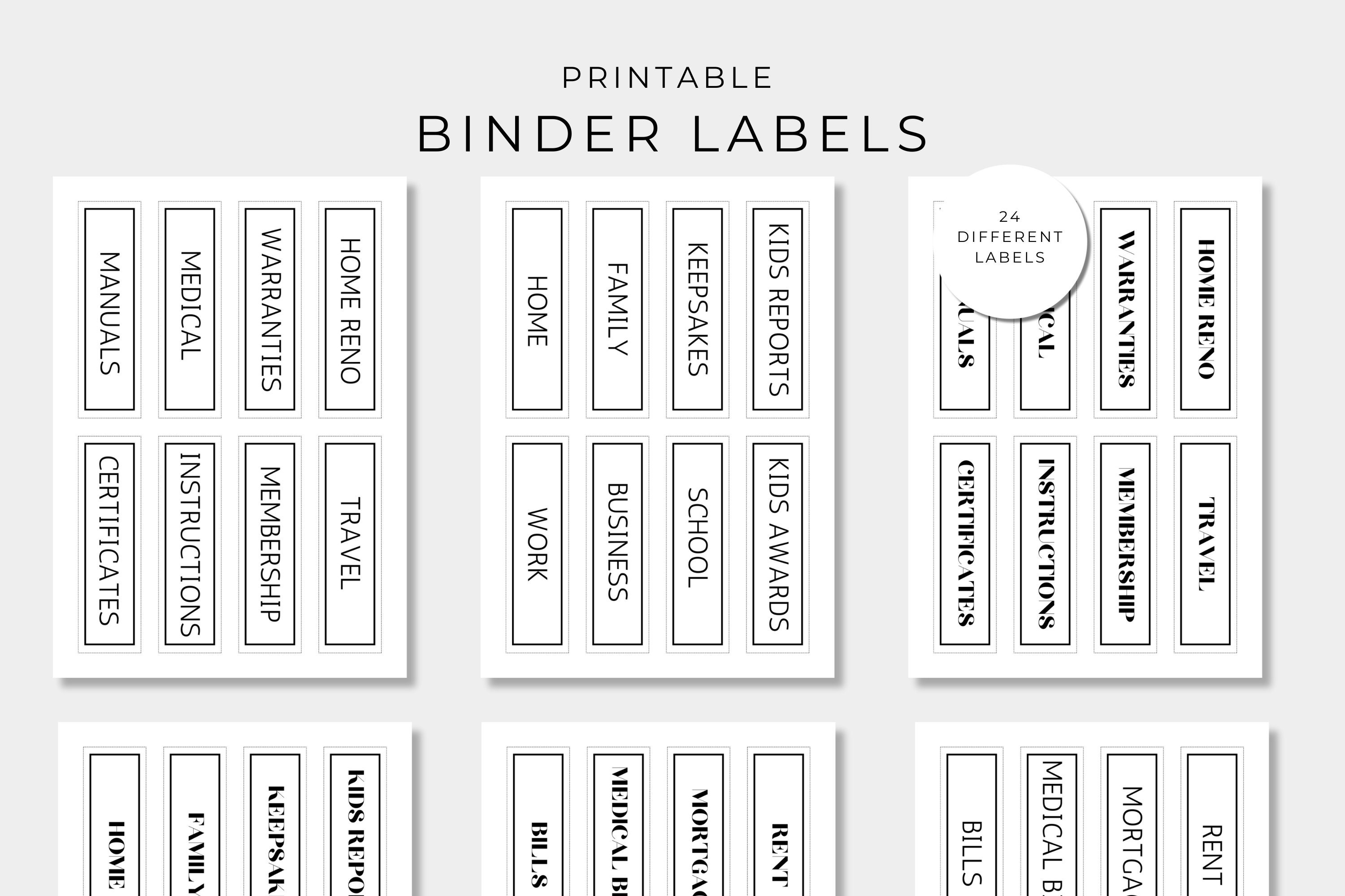 Printable Binder Labels, Binder Covers, Binder Spines, File System ...