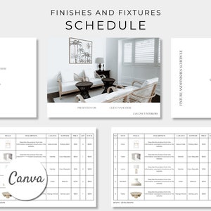 Finishes Schedule Template, Canva Template, FF&E Schedule, Interior ...