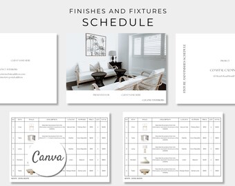 Interior Design Finishes Schedule Canva Template - Etsy