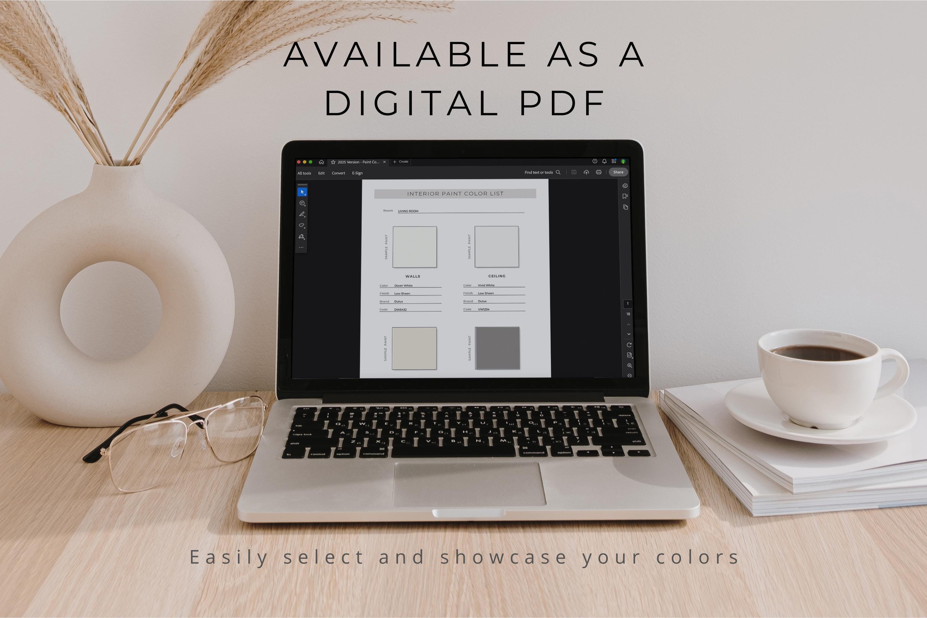 Paint Color Log, Household Paint Tracker, Paint Colour Tracker ...