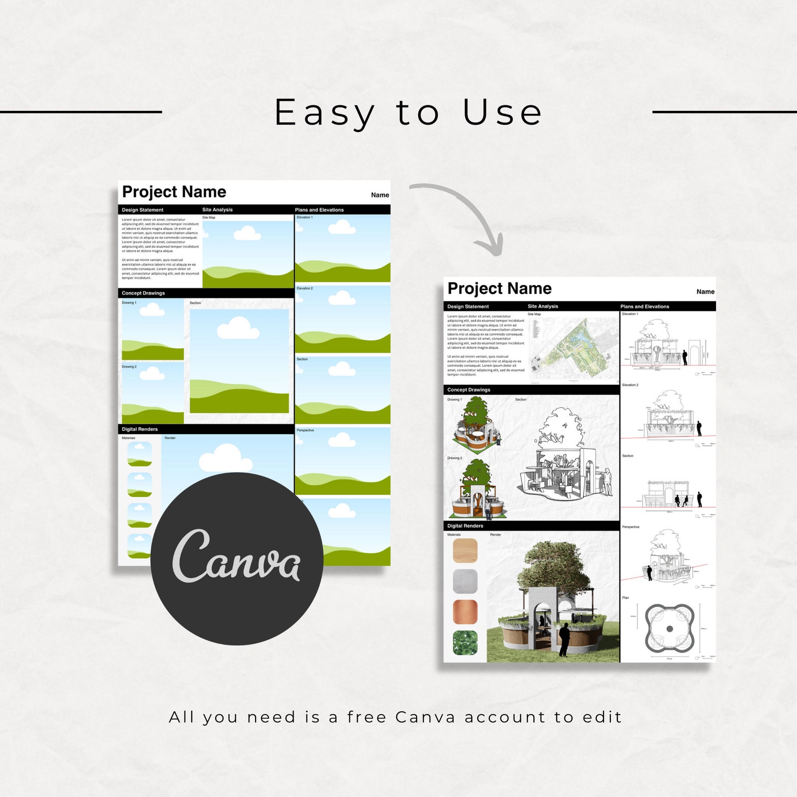 Architectural Presentation Boards, Drawing Boards, Canva Presentation ...