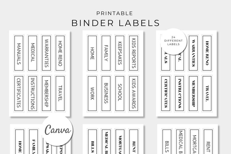 Printable Binder Labels, Binder Covers, Binder Spines, File System ...