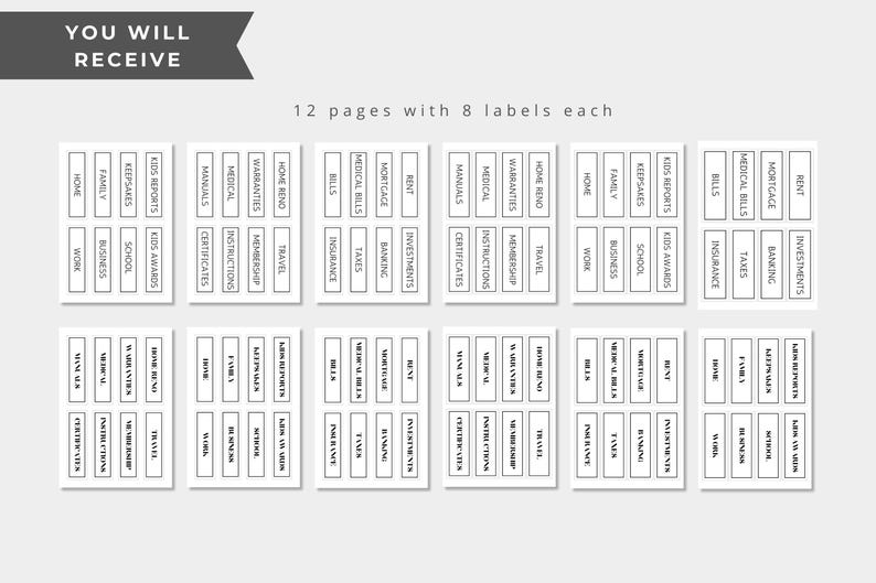 Printable Binder Labels, Home Organisation, Editable Canva Template ...
