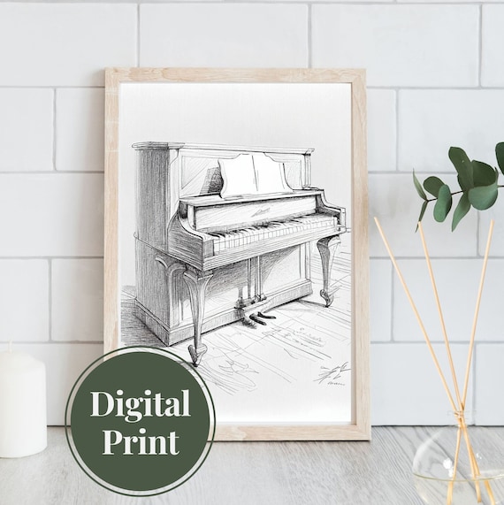 Upright Piano Drawing