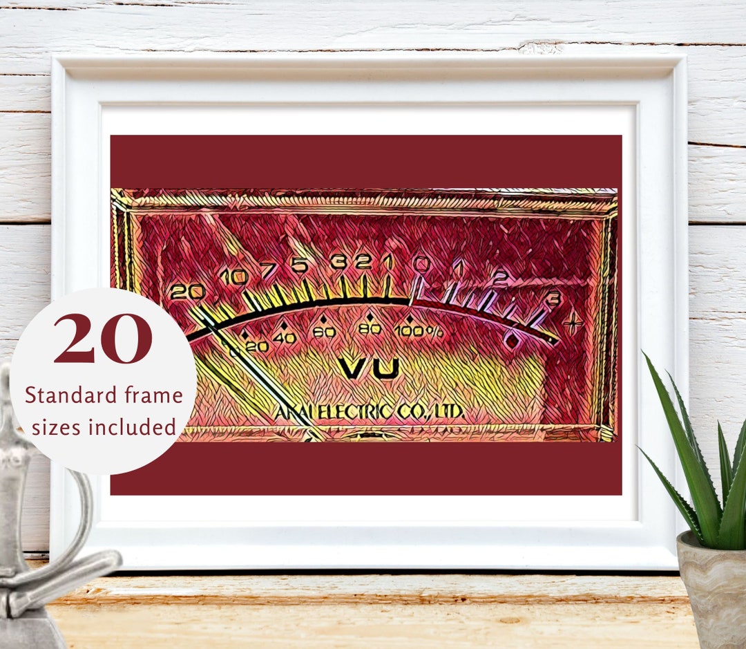 Bold Vintage VU Meter Print, Print of a VU Meter, Instant Digital ...