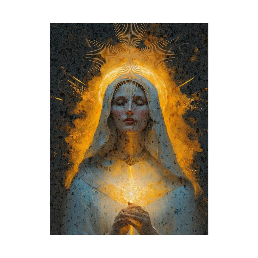 A Poster of Mother Mary in Her Light and Radiance. A Beautiful and ...