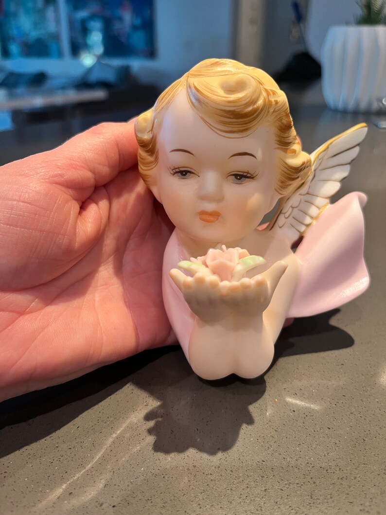 Vintage Norcrest Wall Hanging Cherub Holding Flowers. From 60s With ...