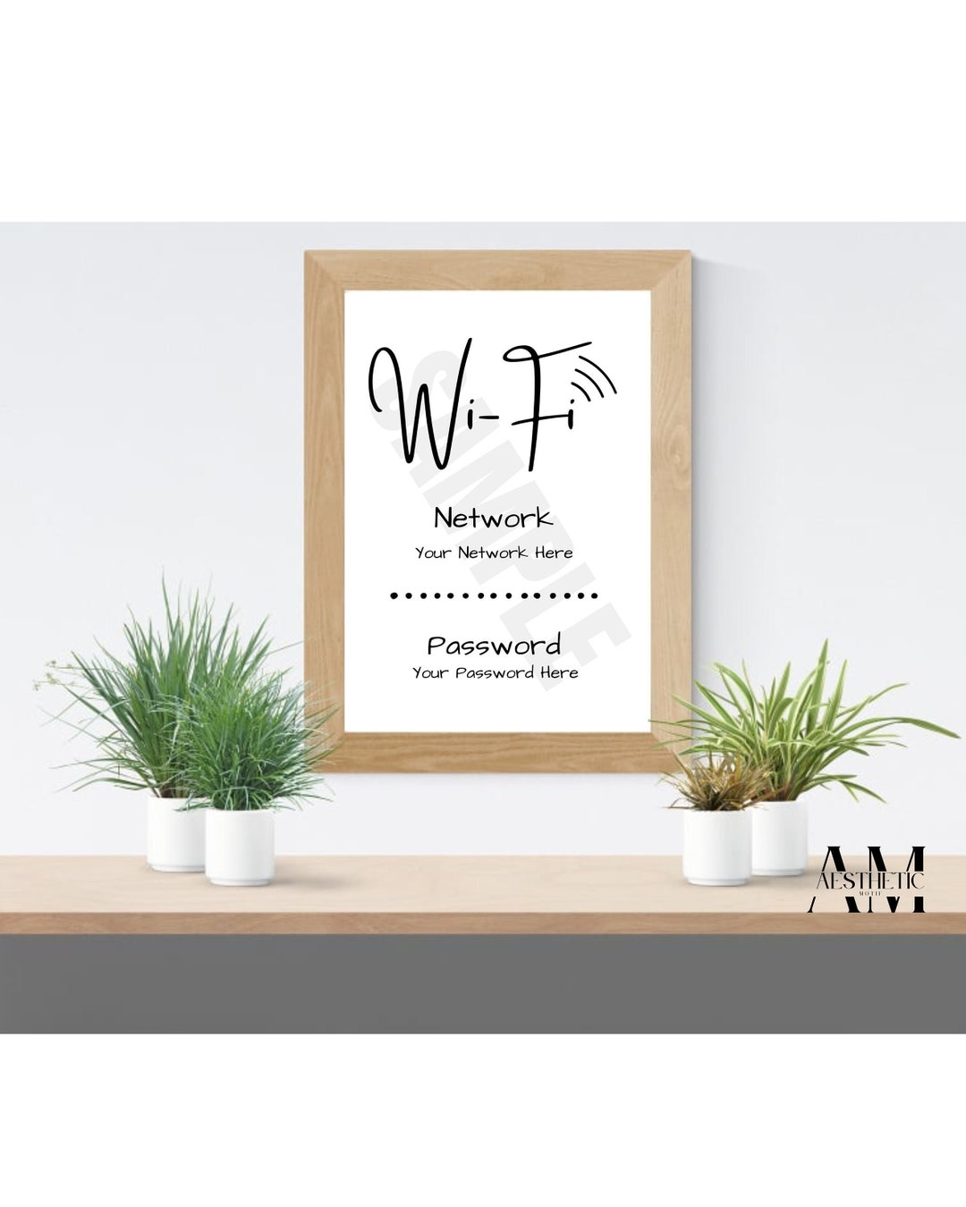 Wifi Password Sign, Editable, Printable in Sizes 4x6, 5x7, 8x10 ...
