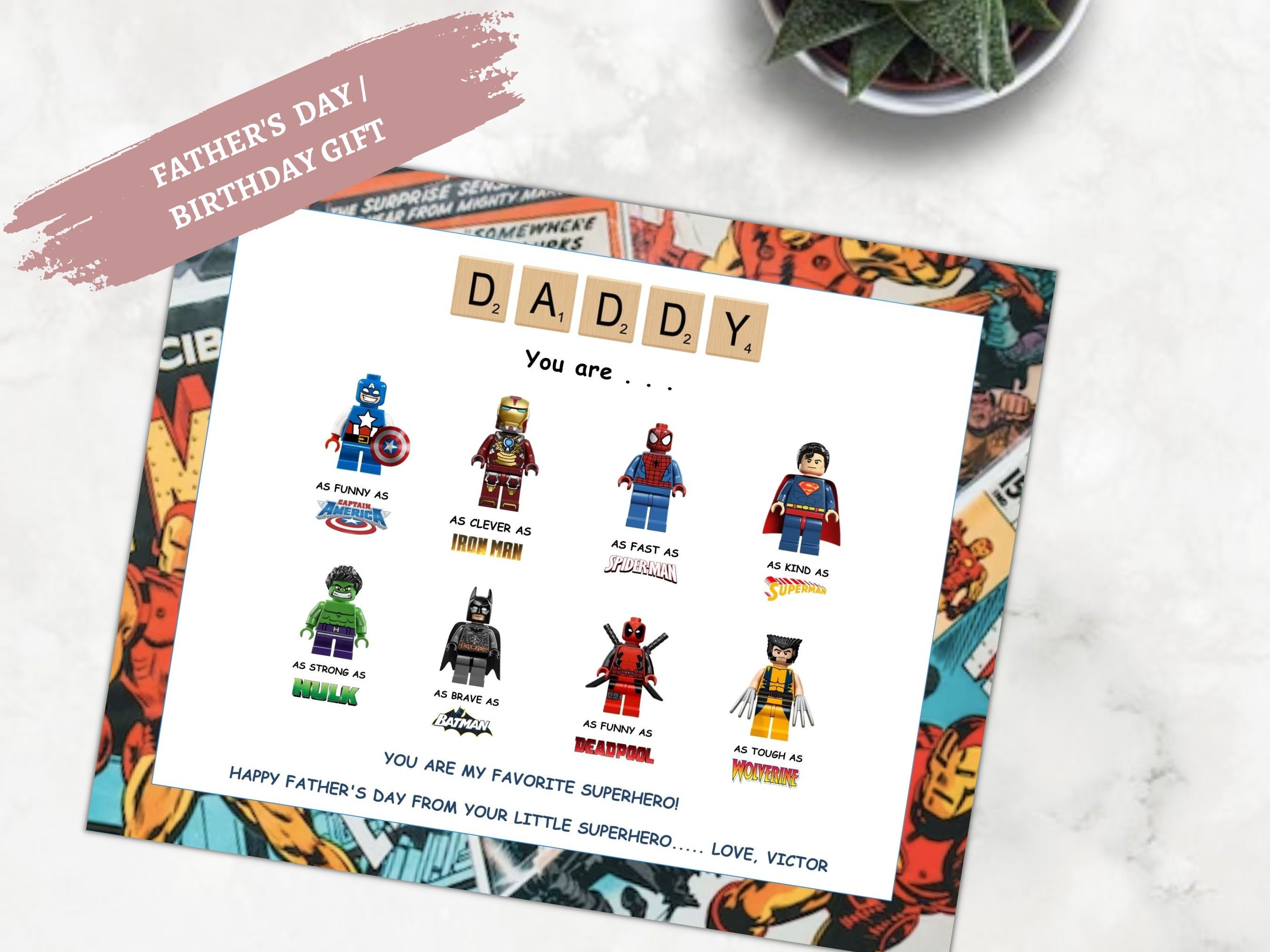Personalized Fathers Day, Birthday, Dad You Are My Superhero, Gifts for ...