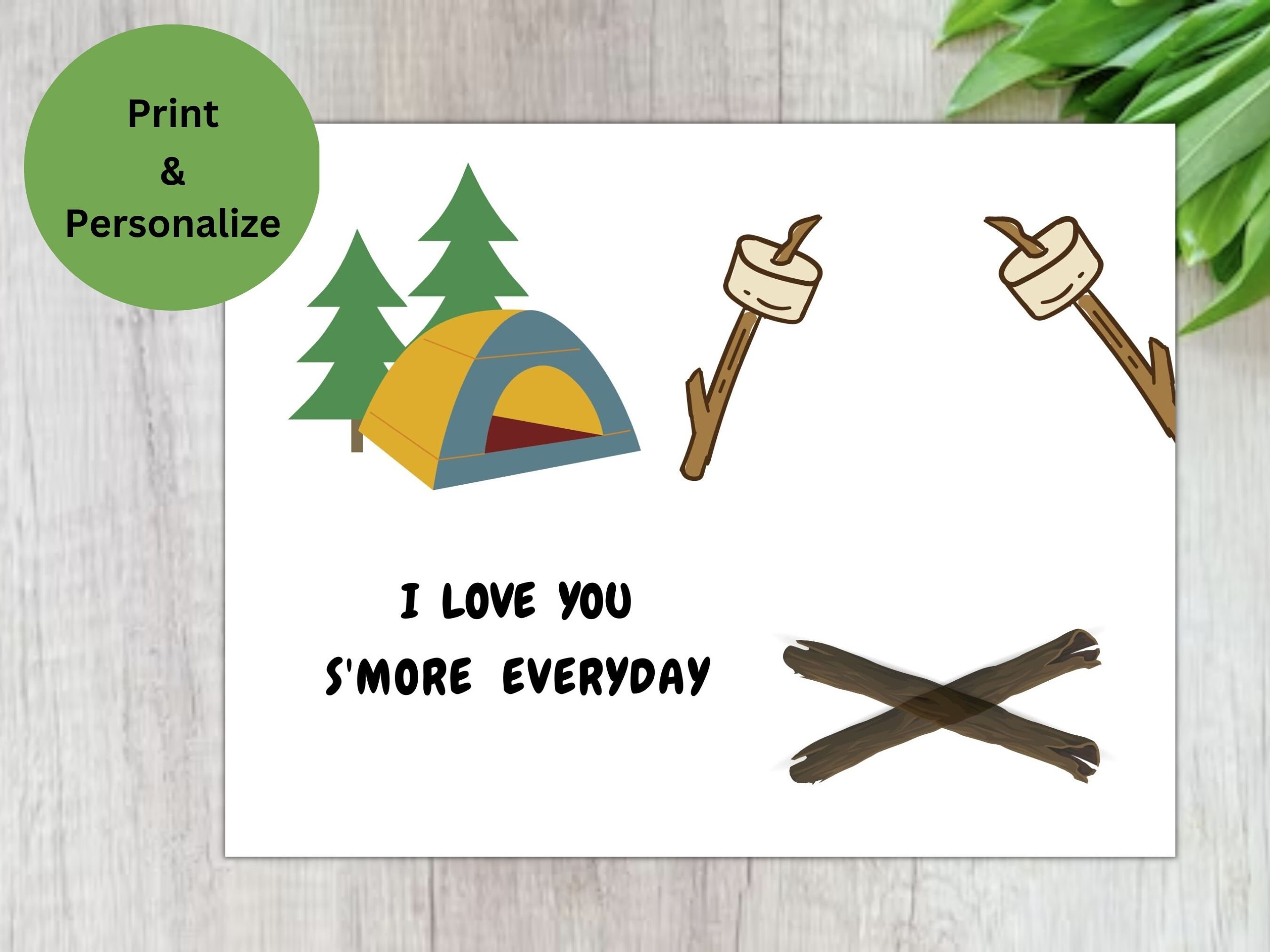 Printable Handprint Art | I Love You S'more Everyday | Instant Digital ...