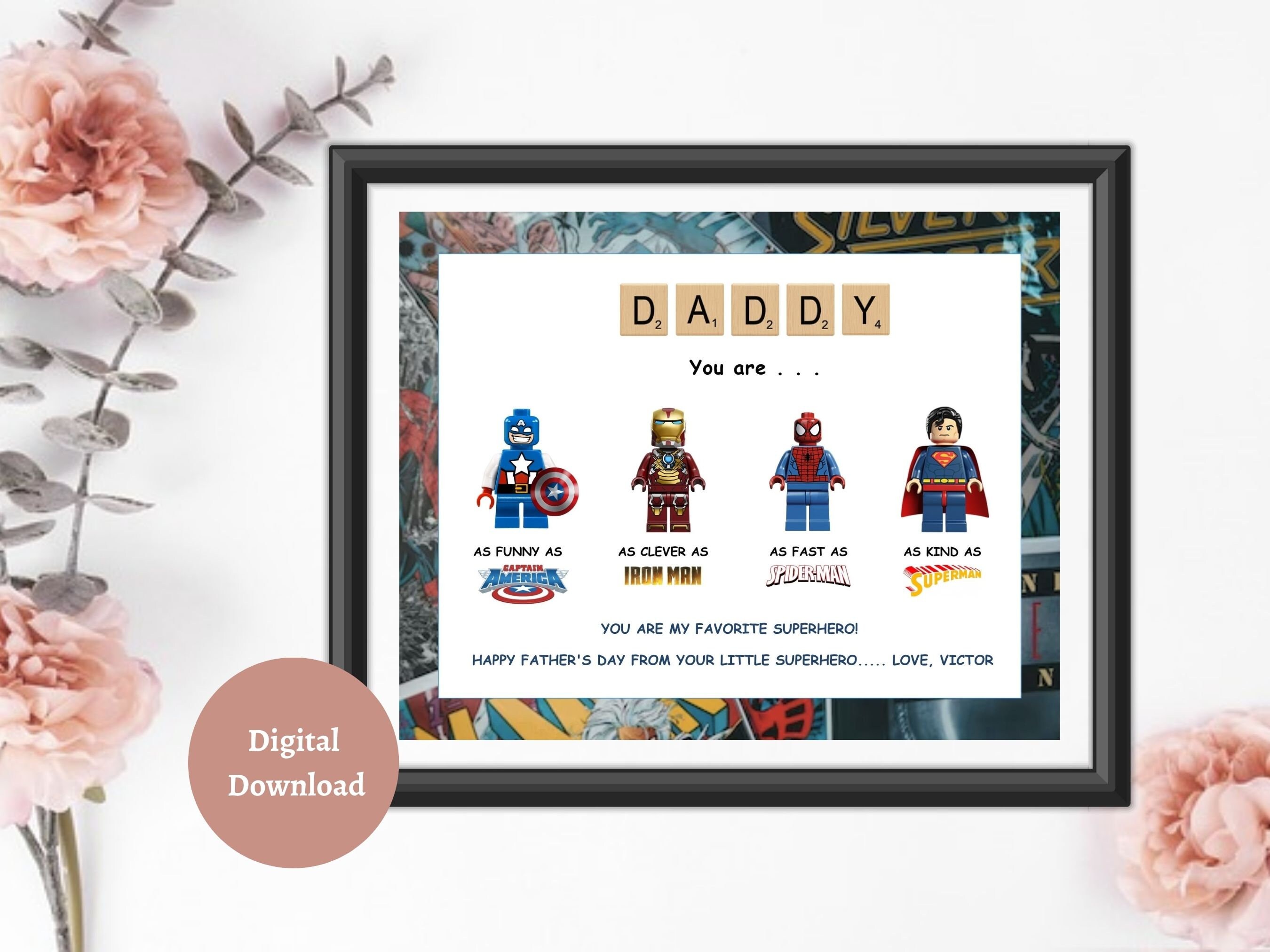 Personalized Fathers Day Dad You Are My Superhero, Gifts for Dad, You ...