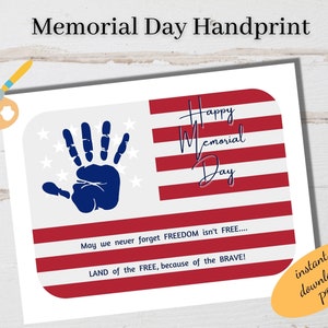 Memorial Day Handprint Craft Cards From Kids Land of the Free - Etsy