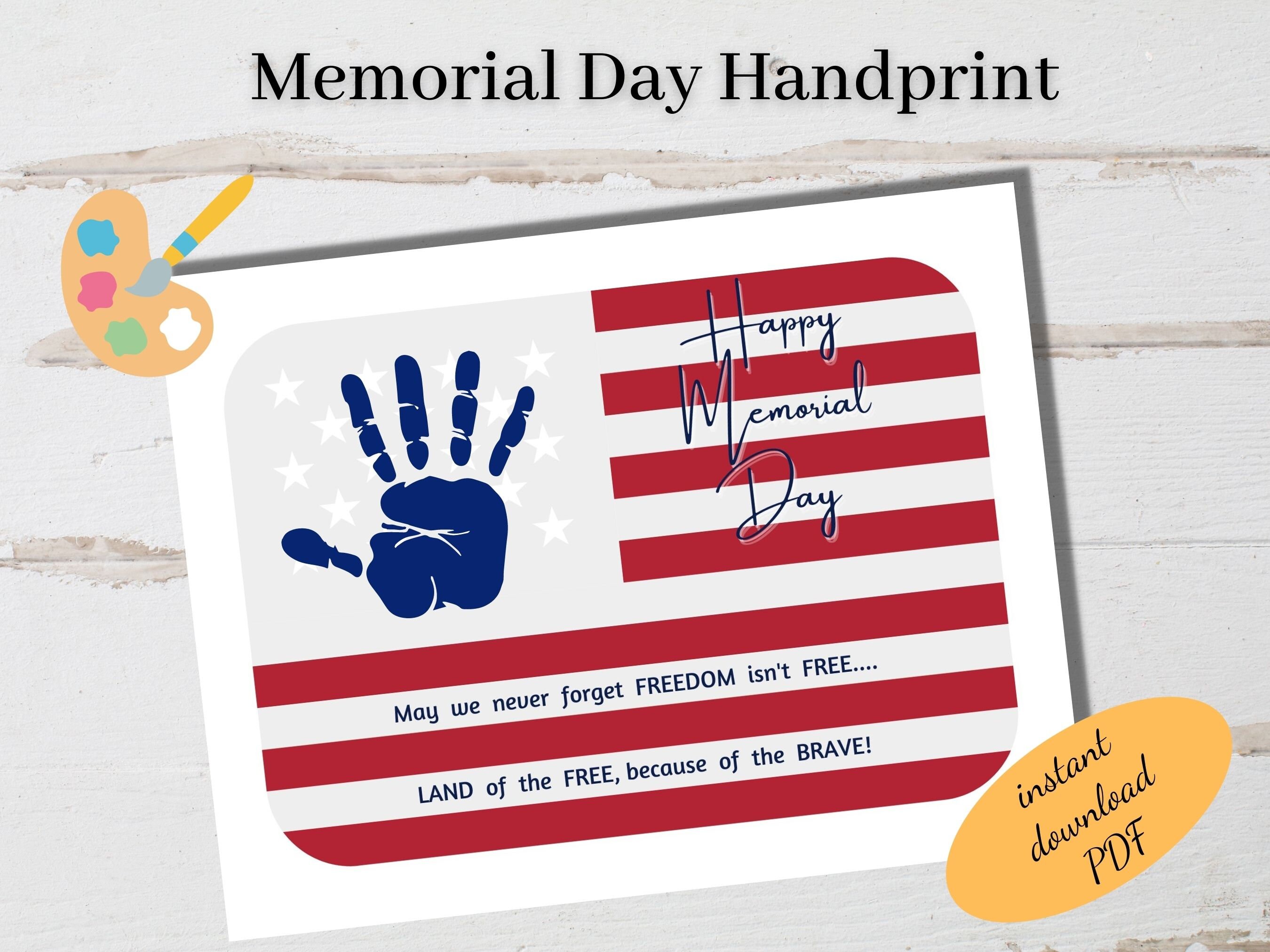 Memorial Day Handprint Craft Cards From Kids Land of the Free Because ...