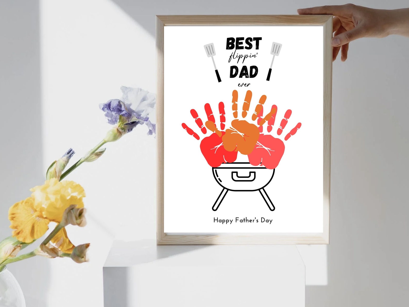 Fathers Day Grill Handprint, Well Done Dad, Craft, Digital Download ...