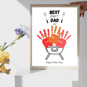 Fathers Day Grill Handprint, Well Done Dad, Craft, Digital Download ...