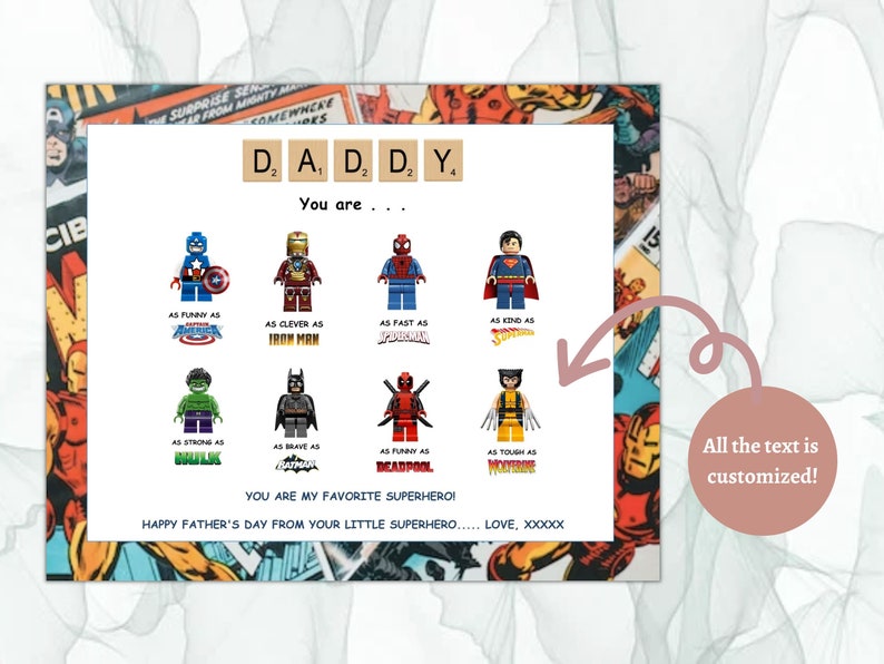 Personalized Fathers Day, Birthday, Dad You Are My Superhero, Gifts for ...