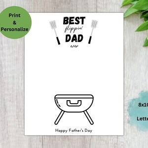 Fathers Day Grill Handprint, Well Done Dad, Craft, Digital Download ...