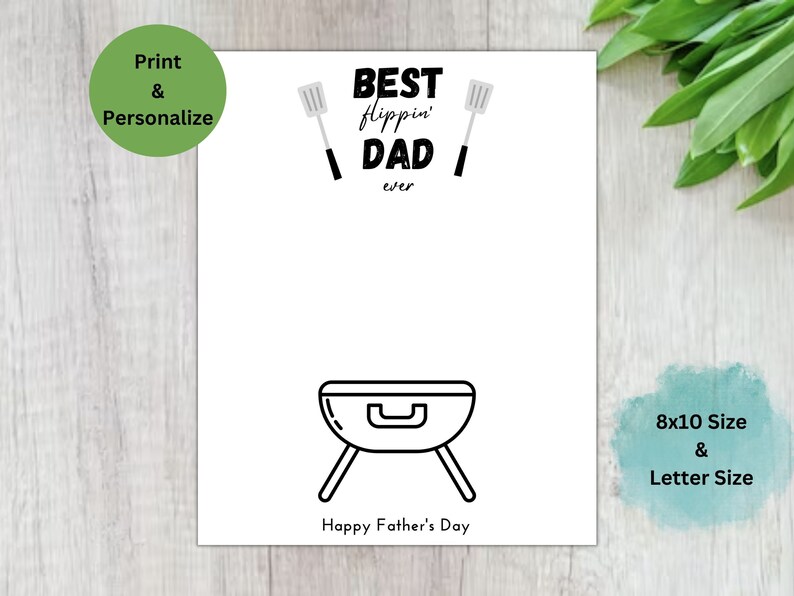Fathers Day Grill Handprint, Well Done Dad, Craft, Digital Download ...