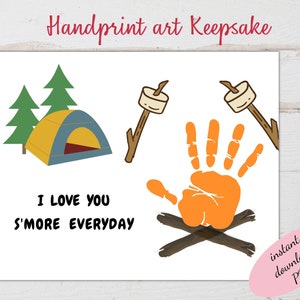 Printable Handprint Art | I Love You S'more Everyday | Instant Digital ...